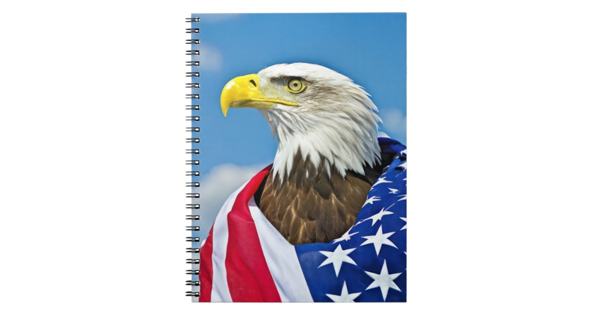 American Flag With Bald Eagle Notebook | Zazzle