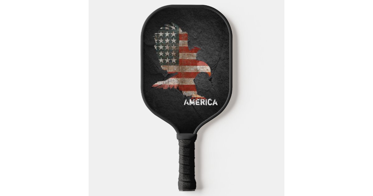 American Flag with Bald Eagle Pickleball Paddle | Zazzle