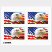 American Flag with Bald Eagle Rectangular Sticker | Zazzle