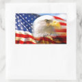 American Flag with Bald Eagle Rectangular Sticker | Zazzle