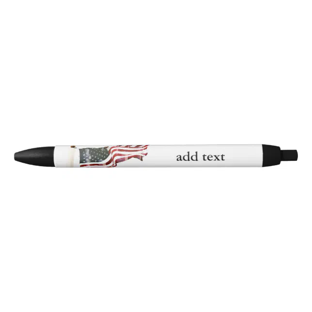 American Flag with Crosses Blue Ink Pen | Zazzle
