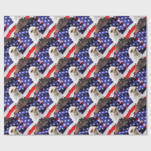 American Flag with Eagle Wrapping Paper | Zazzle