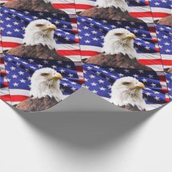American Flag with Eagle Wrapping Paper | Zazzle