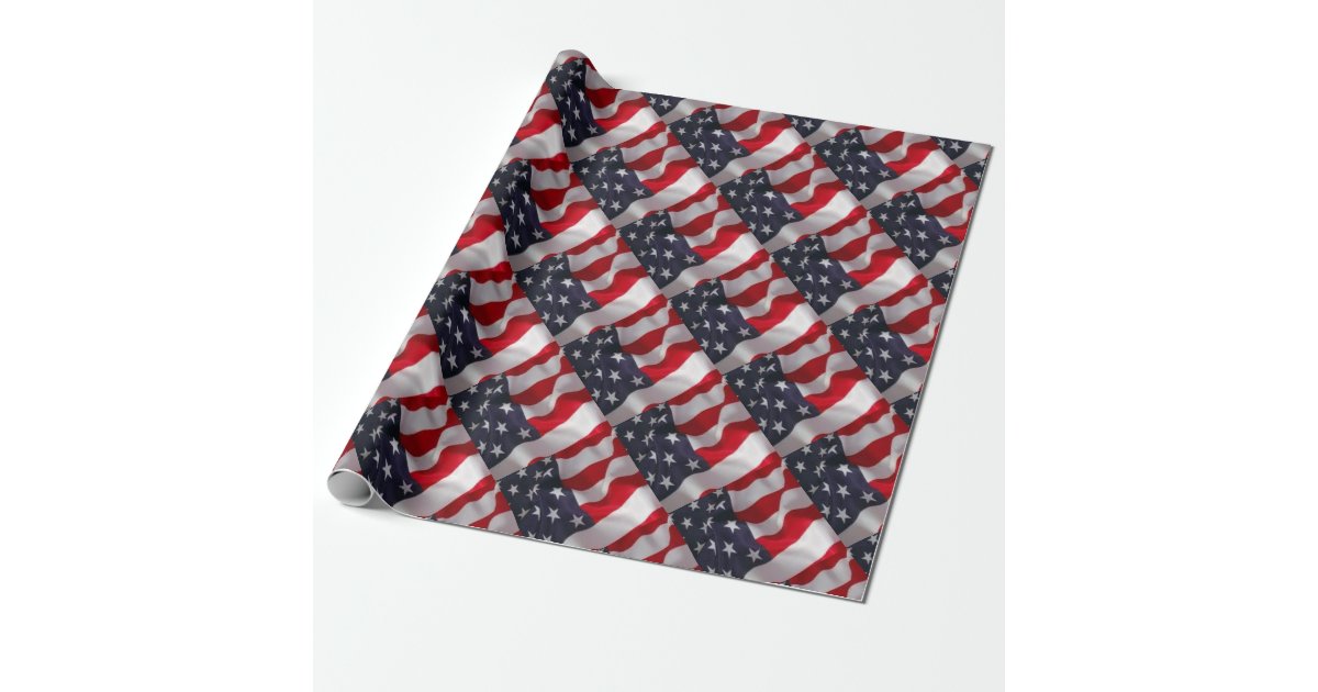 American Flag Wrapping Paper | Zazzle