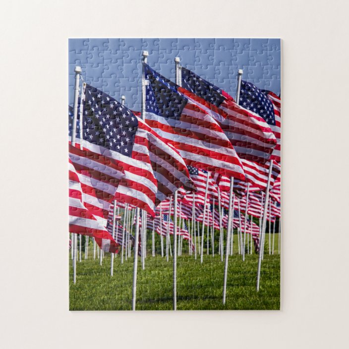 American Flags for Heroes Jigsaw Puzzle | Zazzle