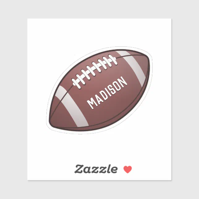 American Football Ball Custom Name Sticker | Zazzle
