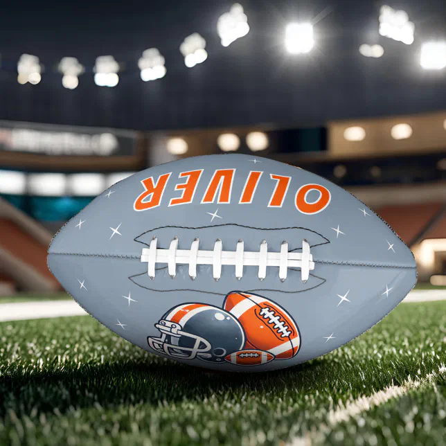 American Football Ball Helmet Cartoon Image Name | Zazzle