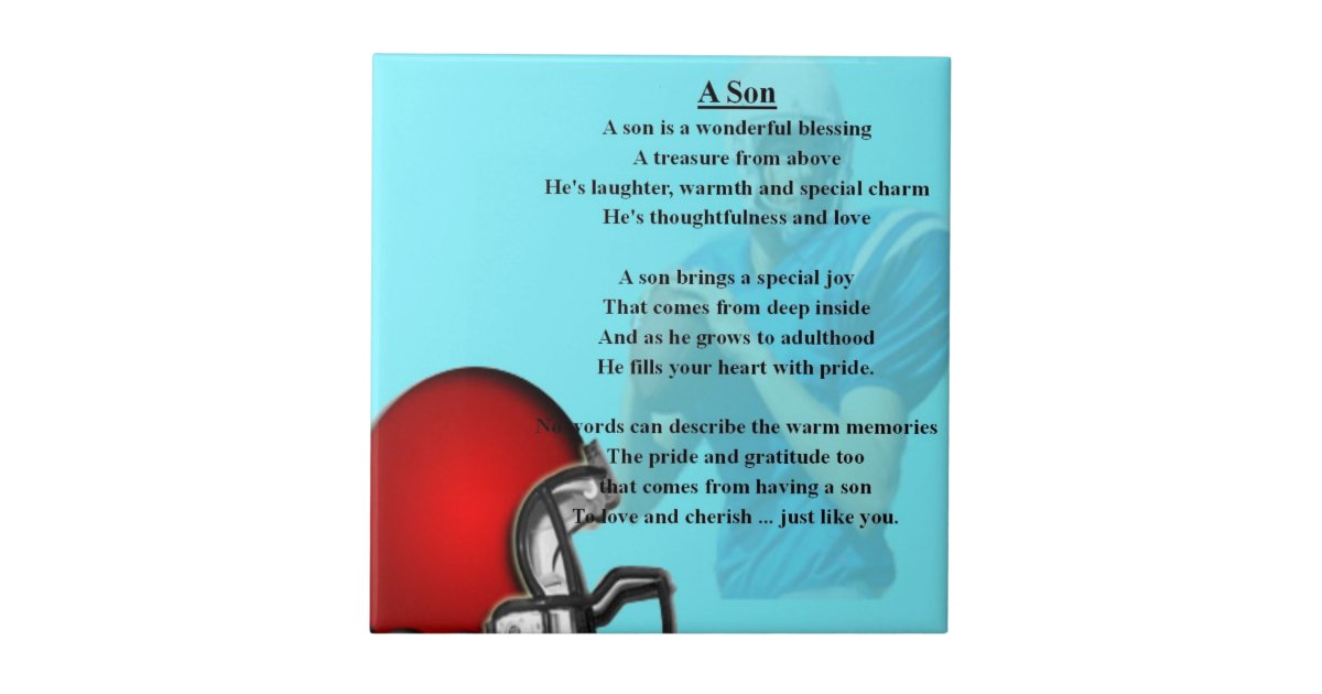 American Football Design Tile - Son poem | Zazzle