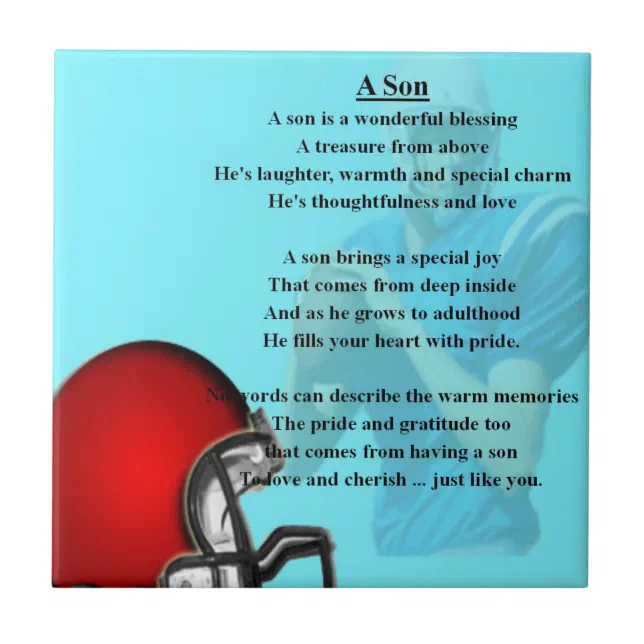 American Football Design Tile - Son poem | Zazzle