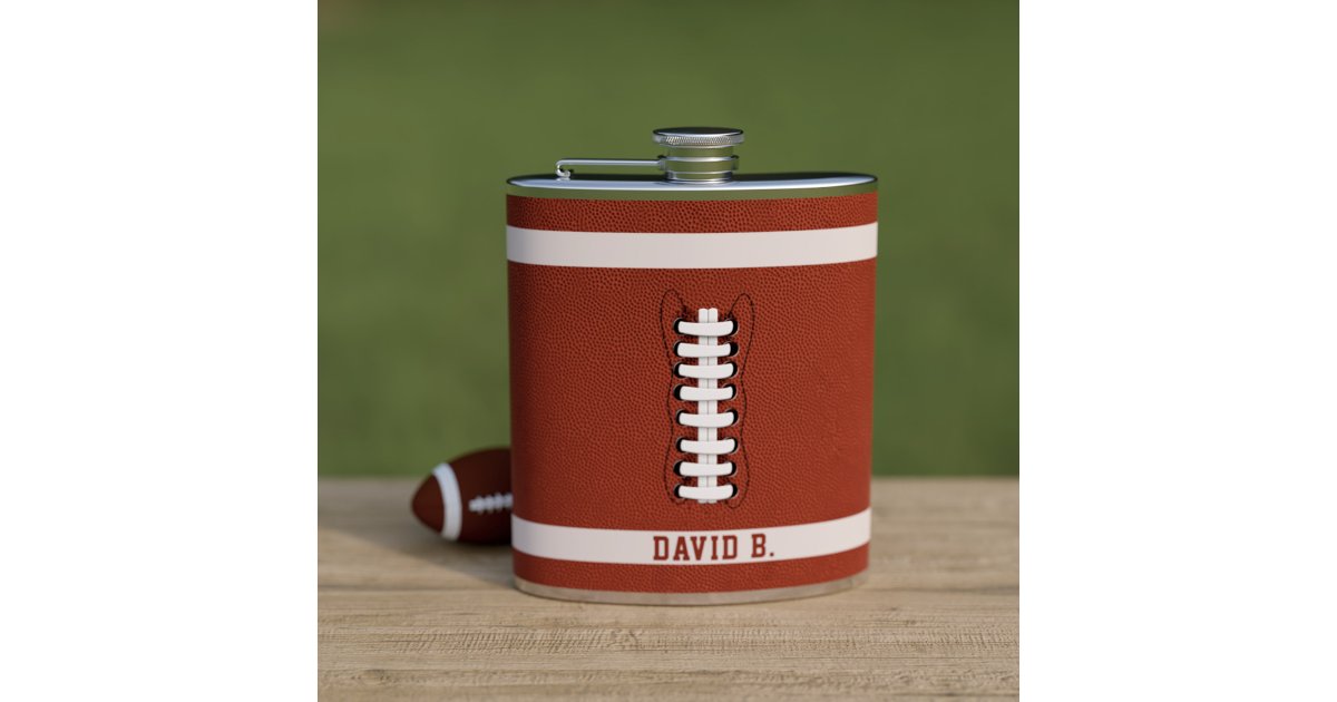 American Football Fan Name Tailgate Party Flask | Zazzle