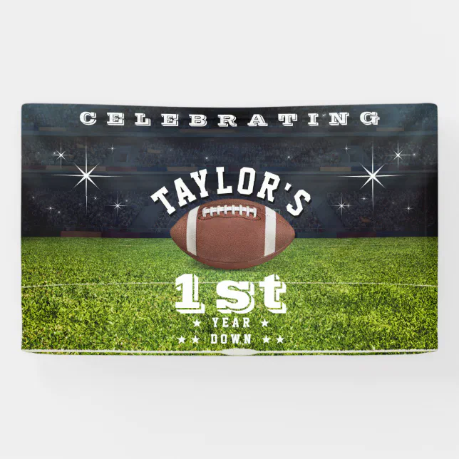 American Football Field 1st Birthday Party Banner | Zazzle