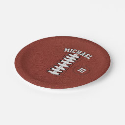 American Football Name Birthday Party Paper Plate | Zazzle