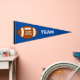 American Football Team Text on Royal Blue Pennant Flag | Zazzle