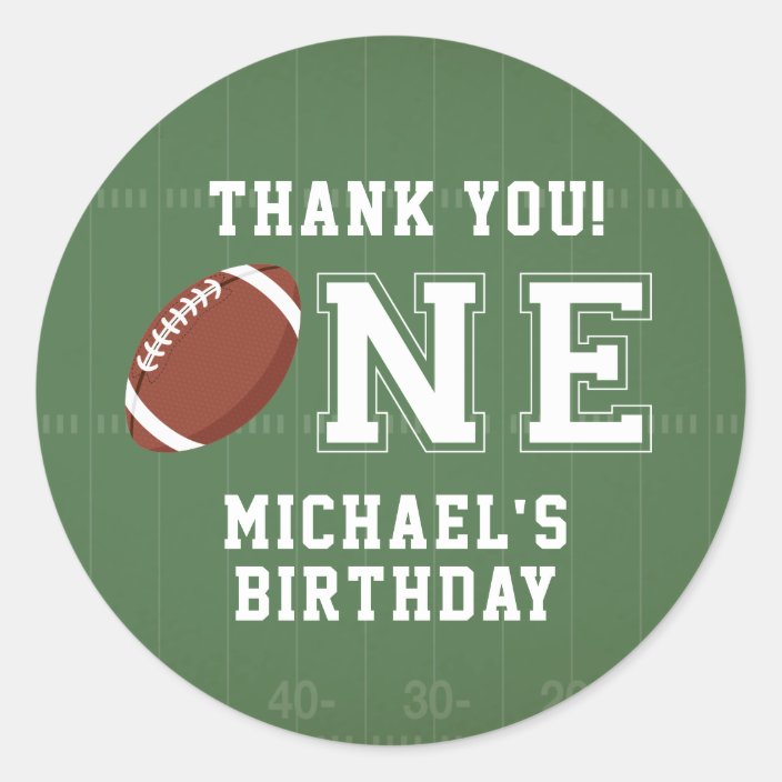 American Football Thank You Classic Round Sticker | Zazzle.com