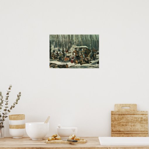 American Forest Scene - Maple Sugaring, 1856 Poster | Zazzle