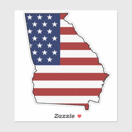 American Georgia Flag Sticker | Zazzle