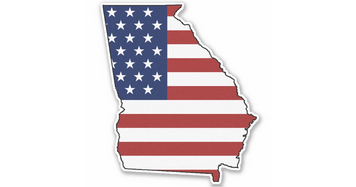 American Georgia Flag Sticker | Zazzle