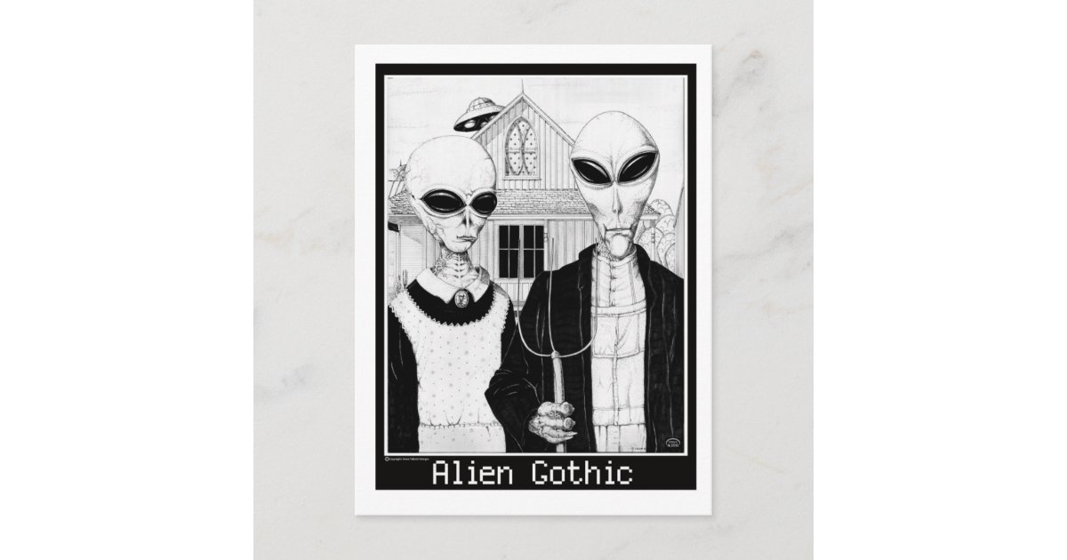American Gothic, Alien Portraits, Aliens Postcard | Zazzle