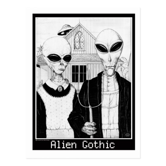 American Gothic, Alien Portraits, Aliens Postcard | Zazzle.com