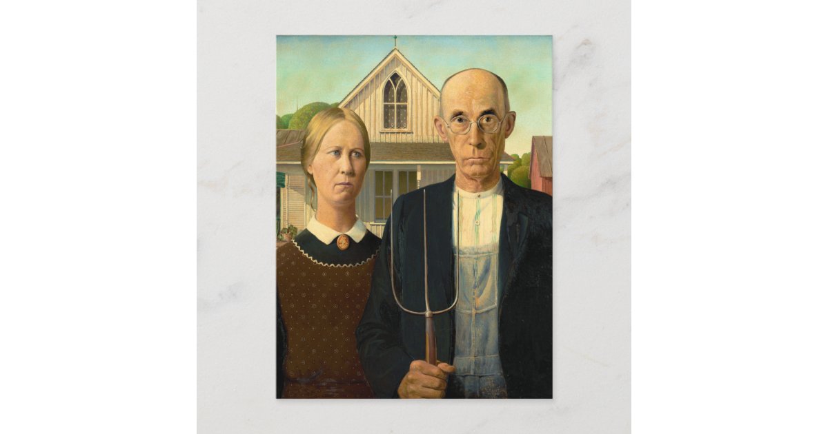 American Gothic by Grant Wood (1930) Postcard | Zazzle