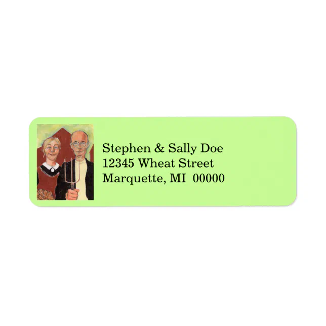 American Gothic Couple Heartland Address Labels | Zazzle