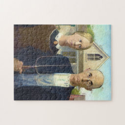 American Gothic Fine Art Oil Painting Jigsaw Puzzle | Zazzle