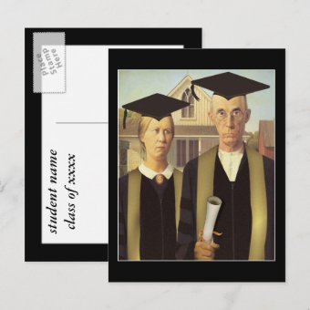 American Gothic Graduation Announcement Postcard | Zazzle