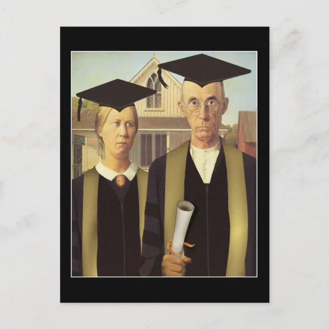 American Gothic Graduation Announcement Postcard | Zazzle