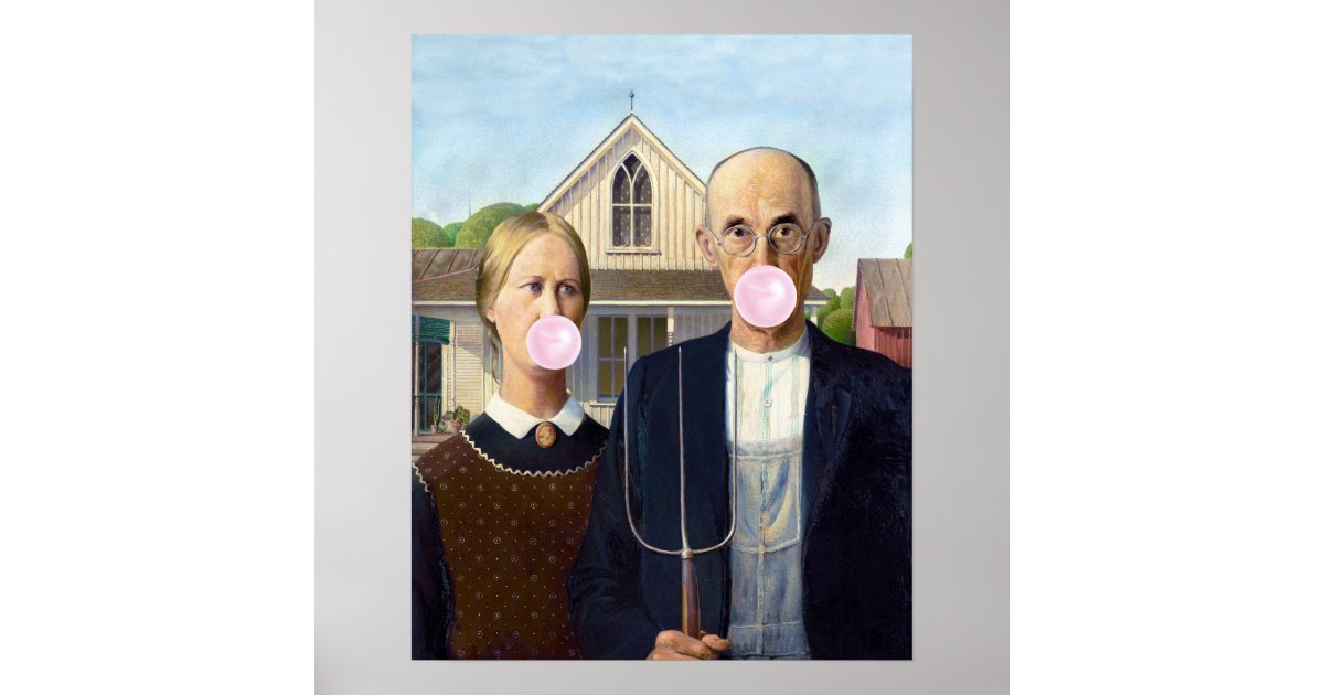 American Gothic Grant Wood Poster | Zazzle