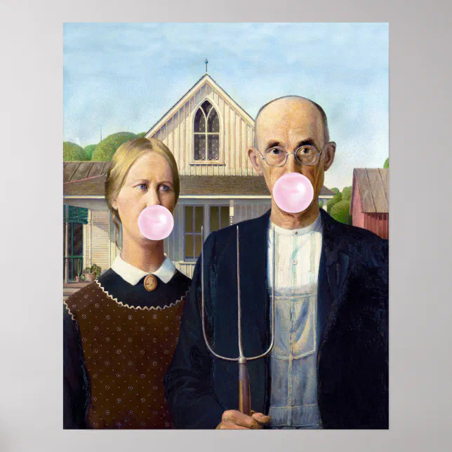 American Gothic Grant Wood Poster | Zazzle