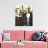 American Gothic Painting by Grant Wood on Canvas | Zazzle