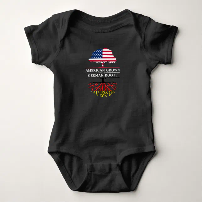 American Grown with German Roots Germany Design Baby Bodysuit | Zazzle