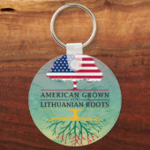 American Grown with Lithuanian Roots Marble Style Keychain | Zazzle