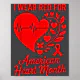 American Heart Disease Awareness Month Ribbon Red Poster | Zazzle