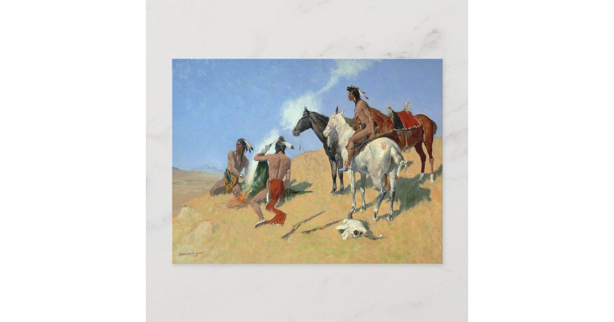 American Indian smoke signals Postcard | Zazzle