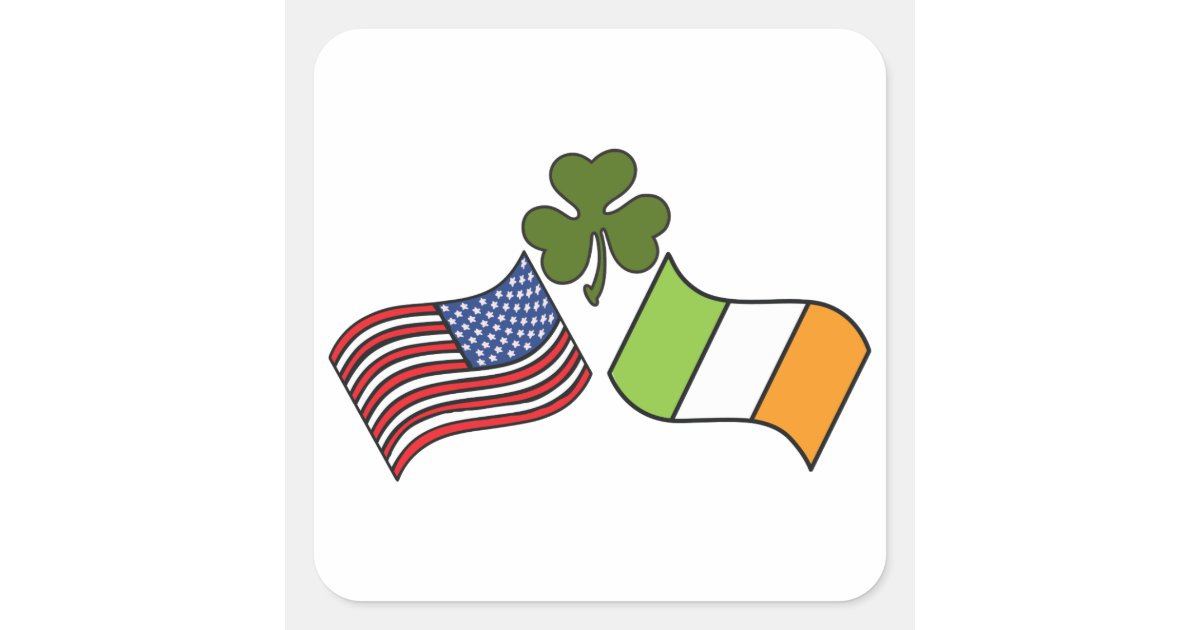 American Irish Flag Square Sticker | Zazzle