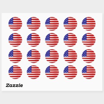 American Kayak Flag Classic Round Sticker | Zazzle