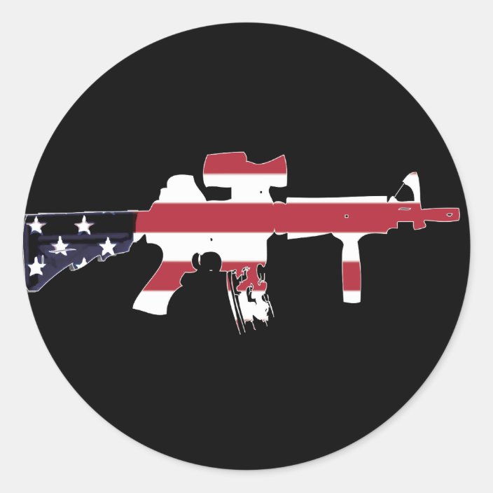 American M4 Classic Round Sticker | Zazzle.com