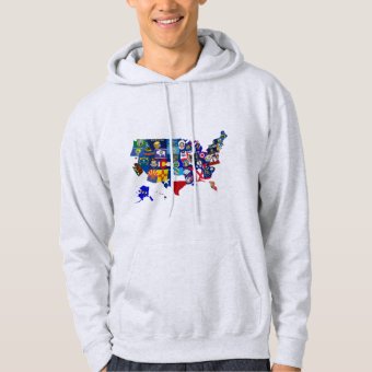 American Map State Flags Mosaic Hoodie | Zazzle