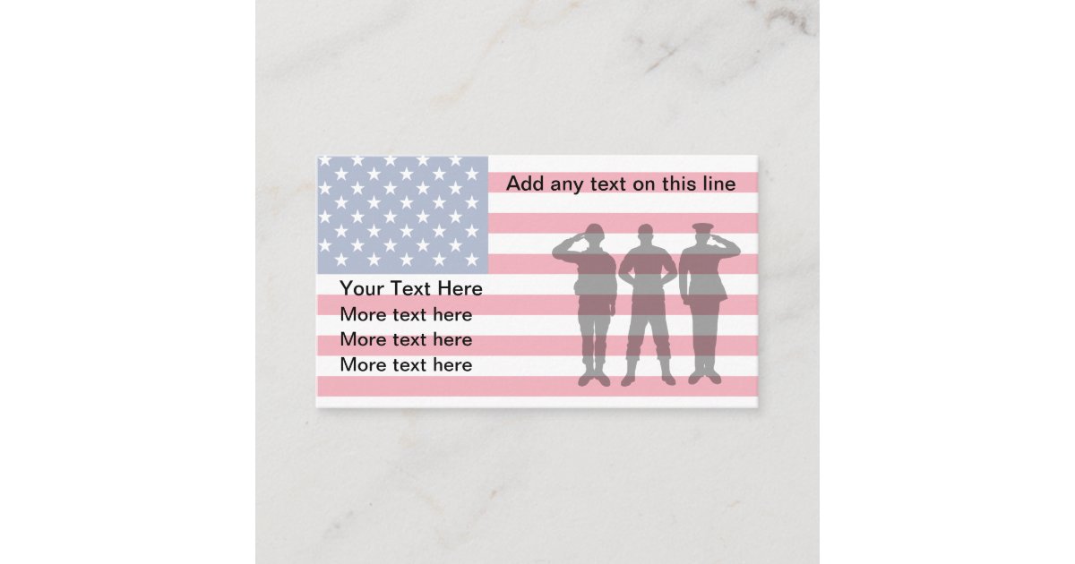 American Military Veterans Theme Business Card | Zazzle