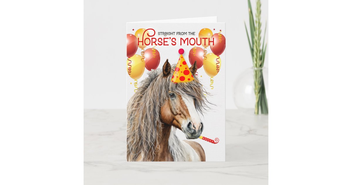 American Miniature Horse Chestnut Funny Birthday Card | Zazzle