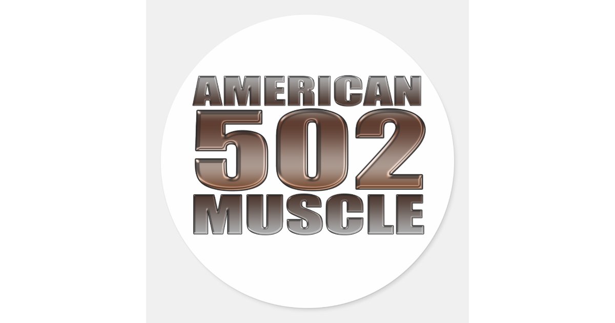 american muscle 502 chevy big block crate motor classic round sticker ...