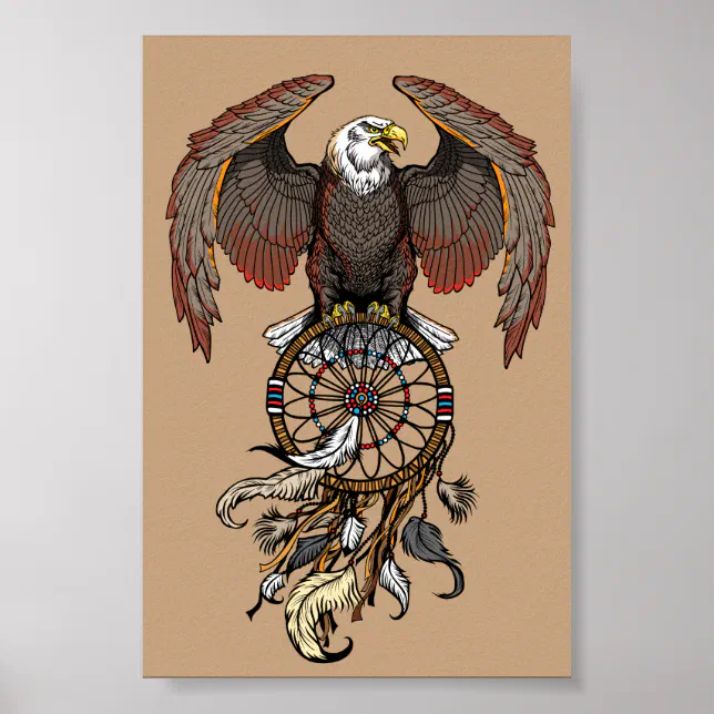 American native indians dreamcatcher poster | Zazzle