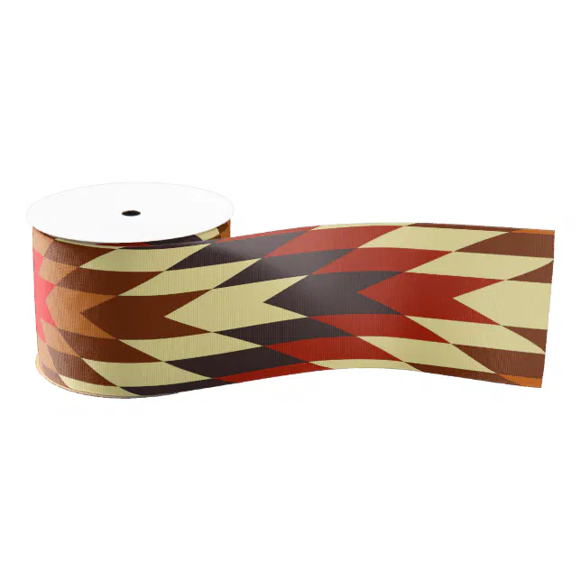 american native traditional ethnic costume motif grosgrain ribbon | Zazzle