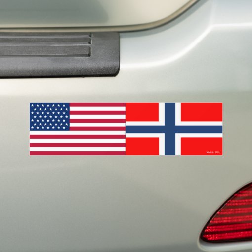 American & Norwegian Flags Bumper Sticker | Zazzle