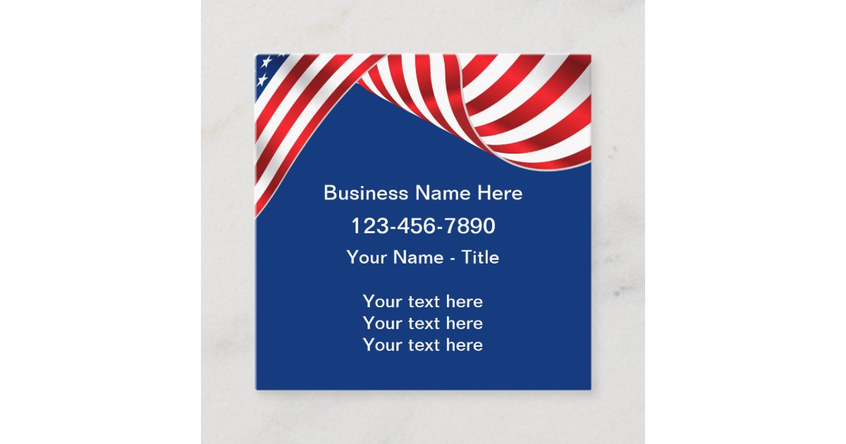 American Patriotic Business Card Design Template | Zazzle