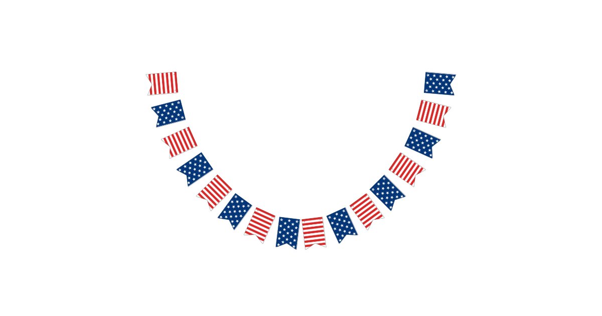 American Patriotic Red White & Blue Bunting Banner | Zazzle
