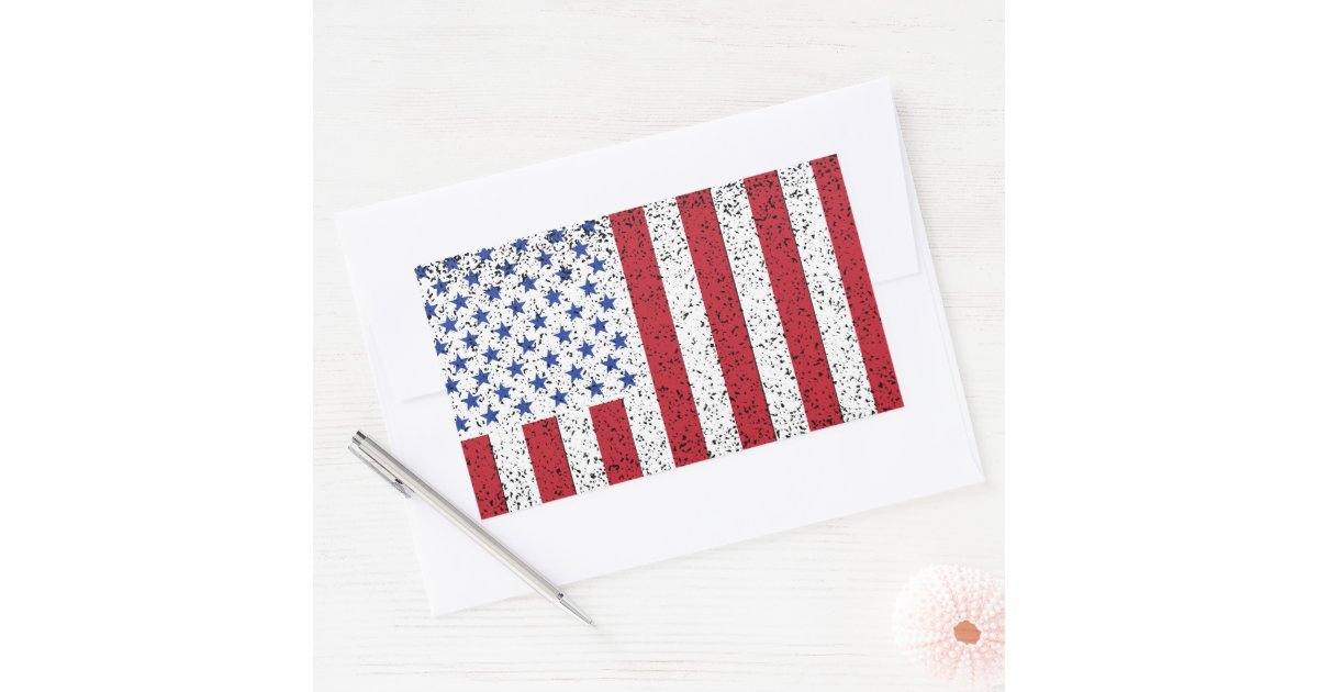 American Peace Flag American State National Rectan Rectangular Sticker ...