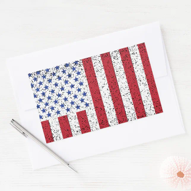 American Peace Flag American State National Rectan Rectangular Sticker ...