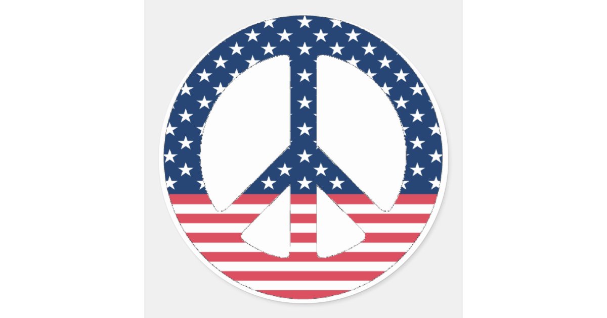 American Peace Sign Sticker | Zazzle
